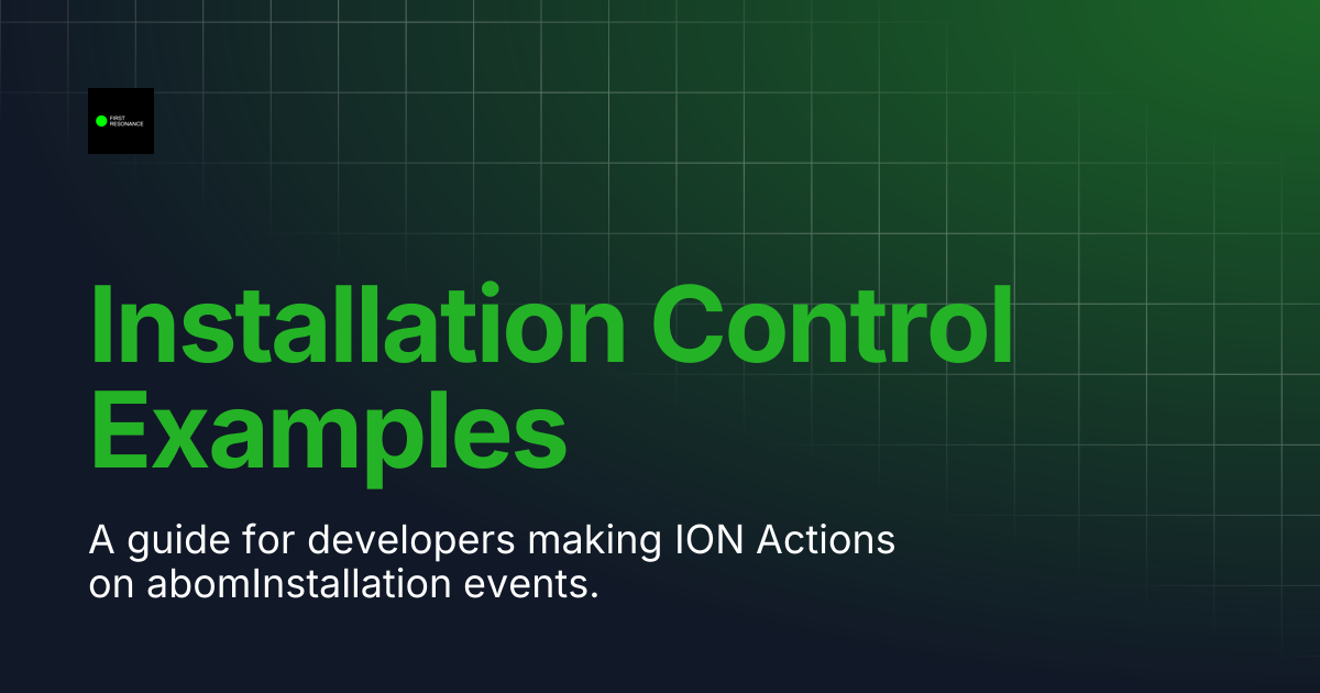 Installation Control Examples | ION Factory OS 2.0